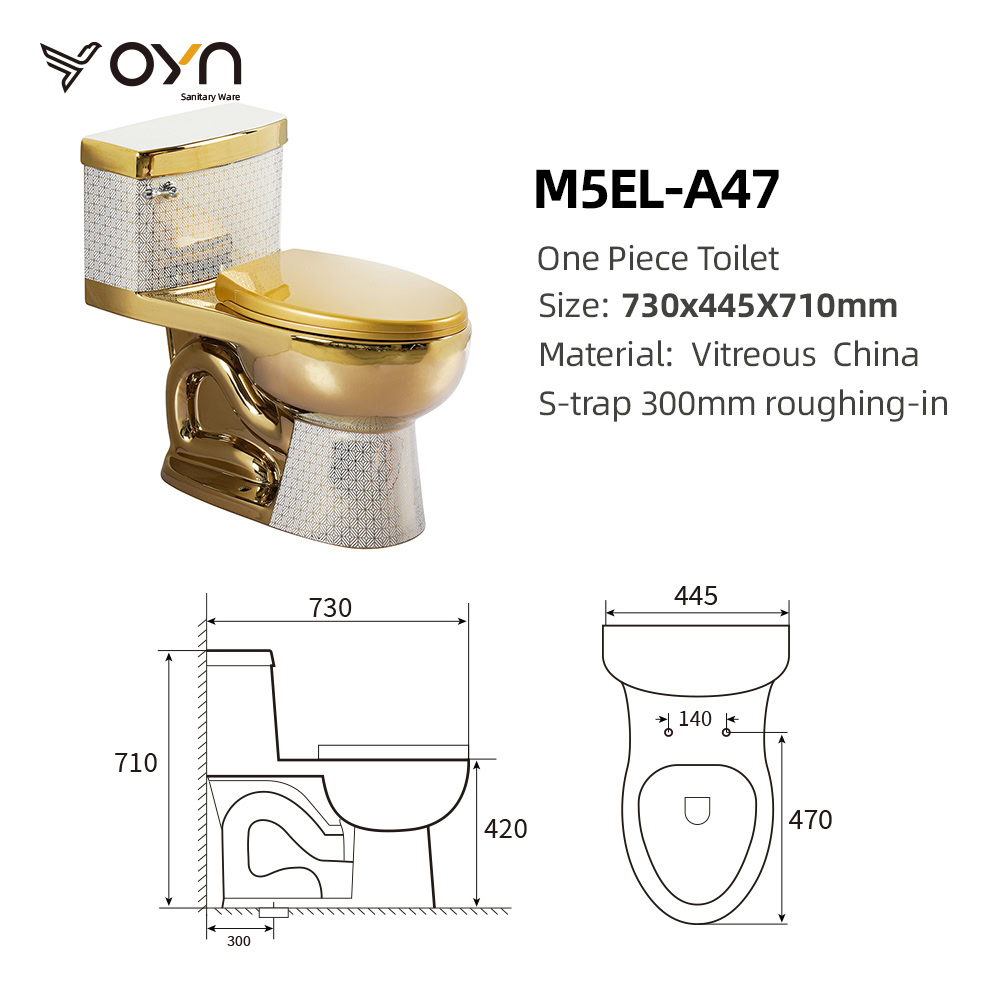 M5EL-A47 One-piece Toilet | Siphonic | S-trap 300mm